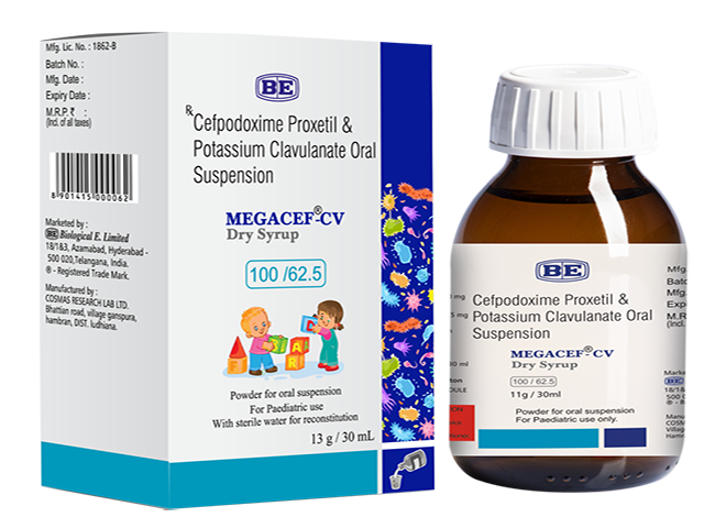 MEGACEF CV 100mg DRY SYRUP Oral Suspension 30ml Pharyngitis, Tonsilitis ...